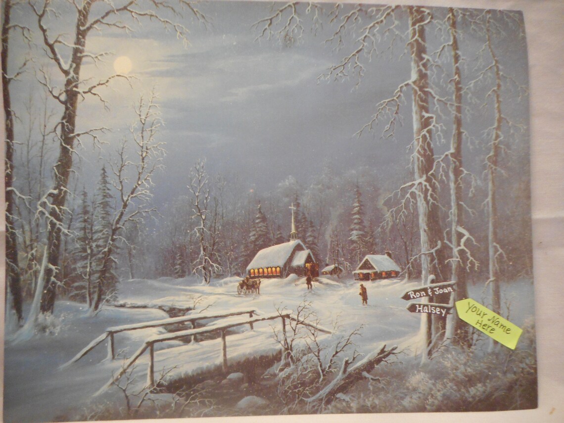 Ron Huff Winter Scene With Chapel & Horse and Buggy - Etsy