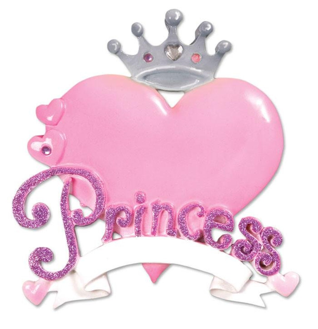 Princess Heart Personalized Christmas Ornament - Etsy