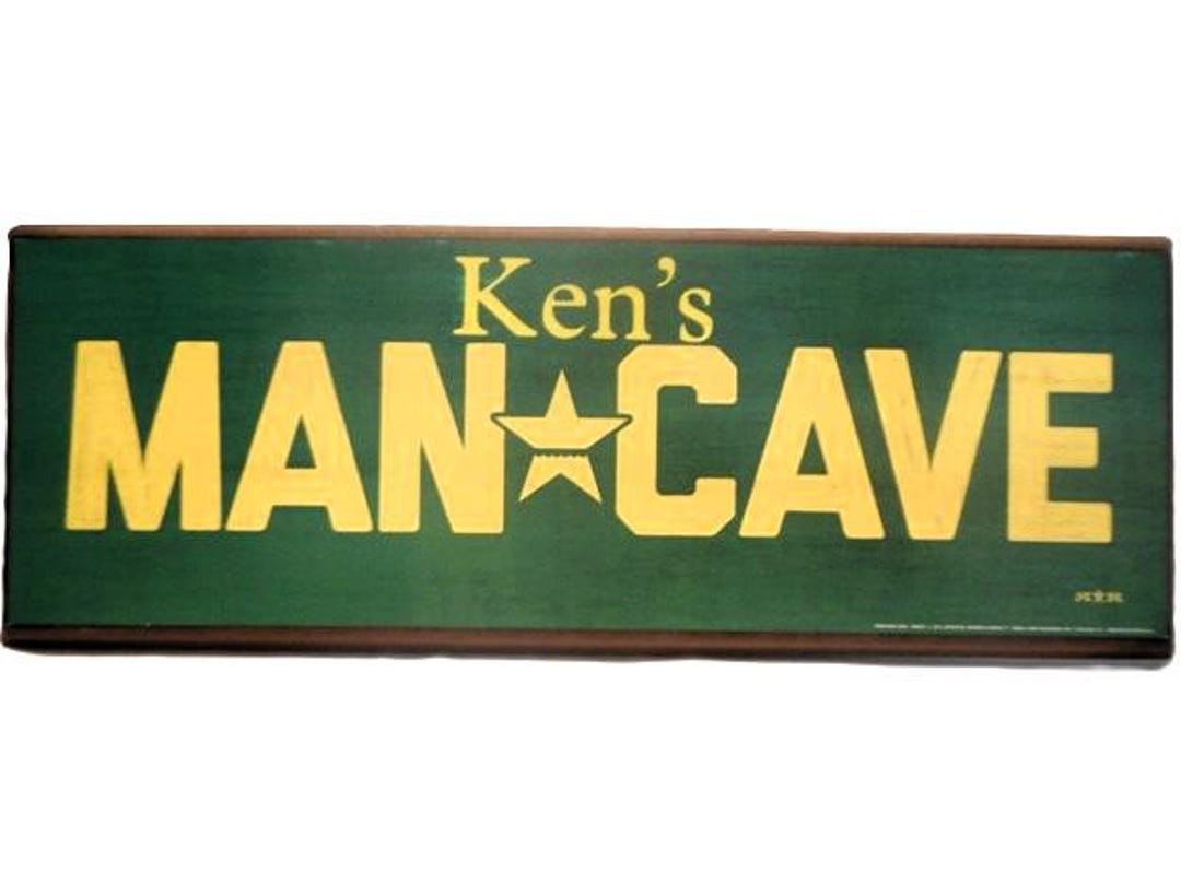 Personalized Man Cave Green and Yellow Sign - Etsy