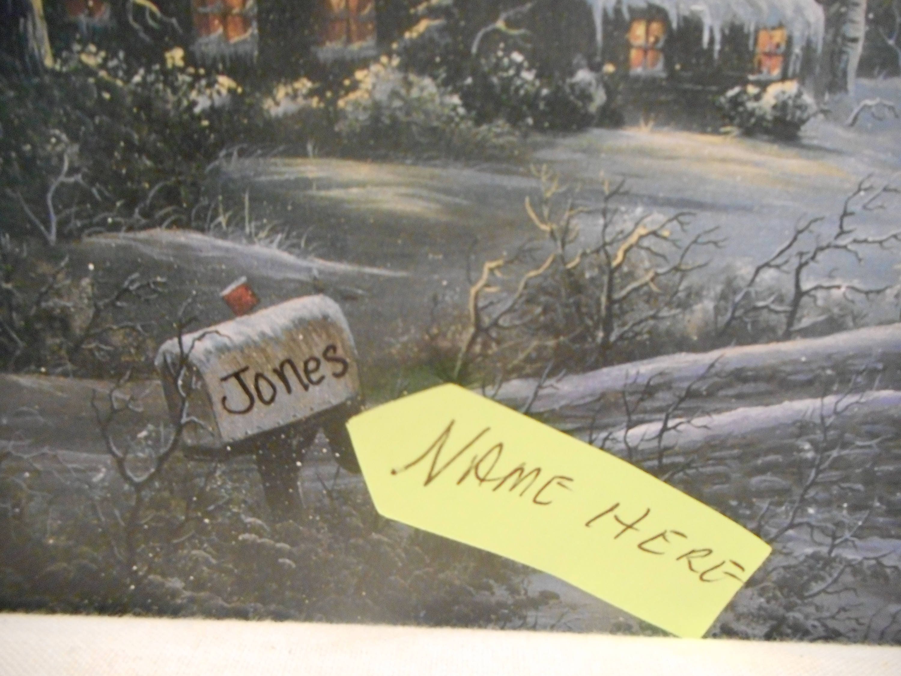 Ron Huff Winter Scene With House and Bridge Personalized | Etsy