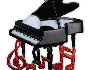 Glass Piano Christmas Ornament Fused Piano Key Ornament - Etsy