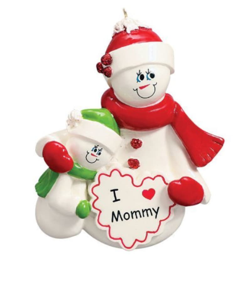 I Love Mommy Snowman Family of 2 Personalized Christmas - Etsy