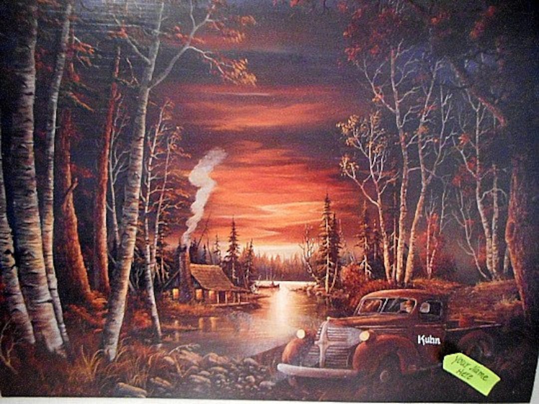 Ron Huff Truck & Cabin in the Woods - Personalized - Print Only - Etsy