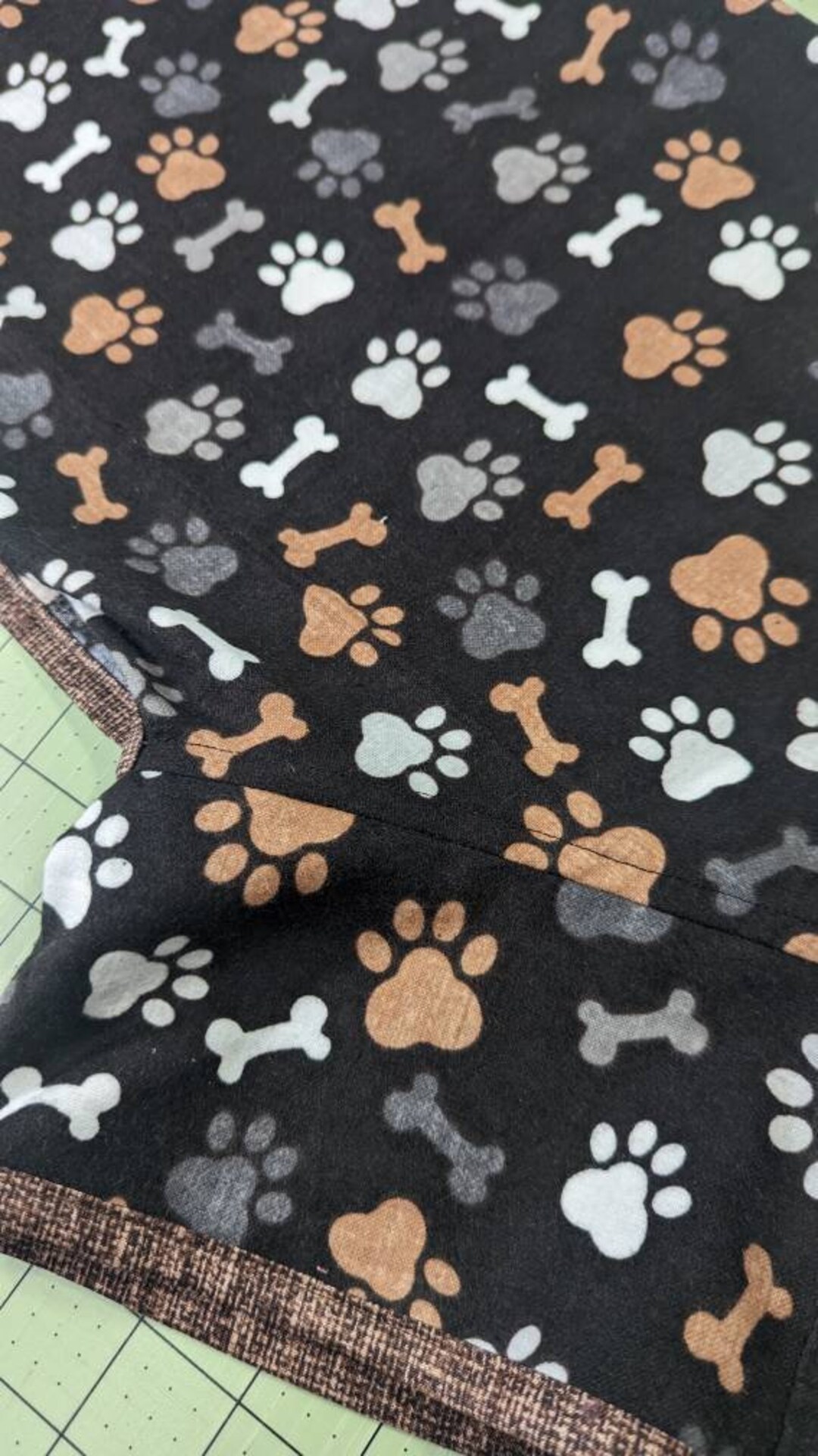 XL Dog Clothes, Paw Prints and Dog Bones, Large Clothes, Flannel ...