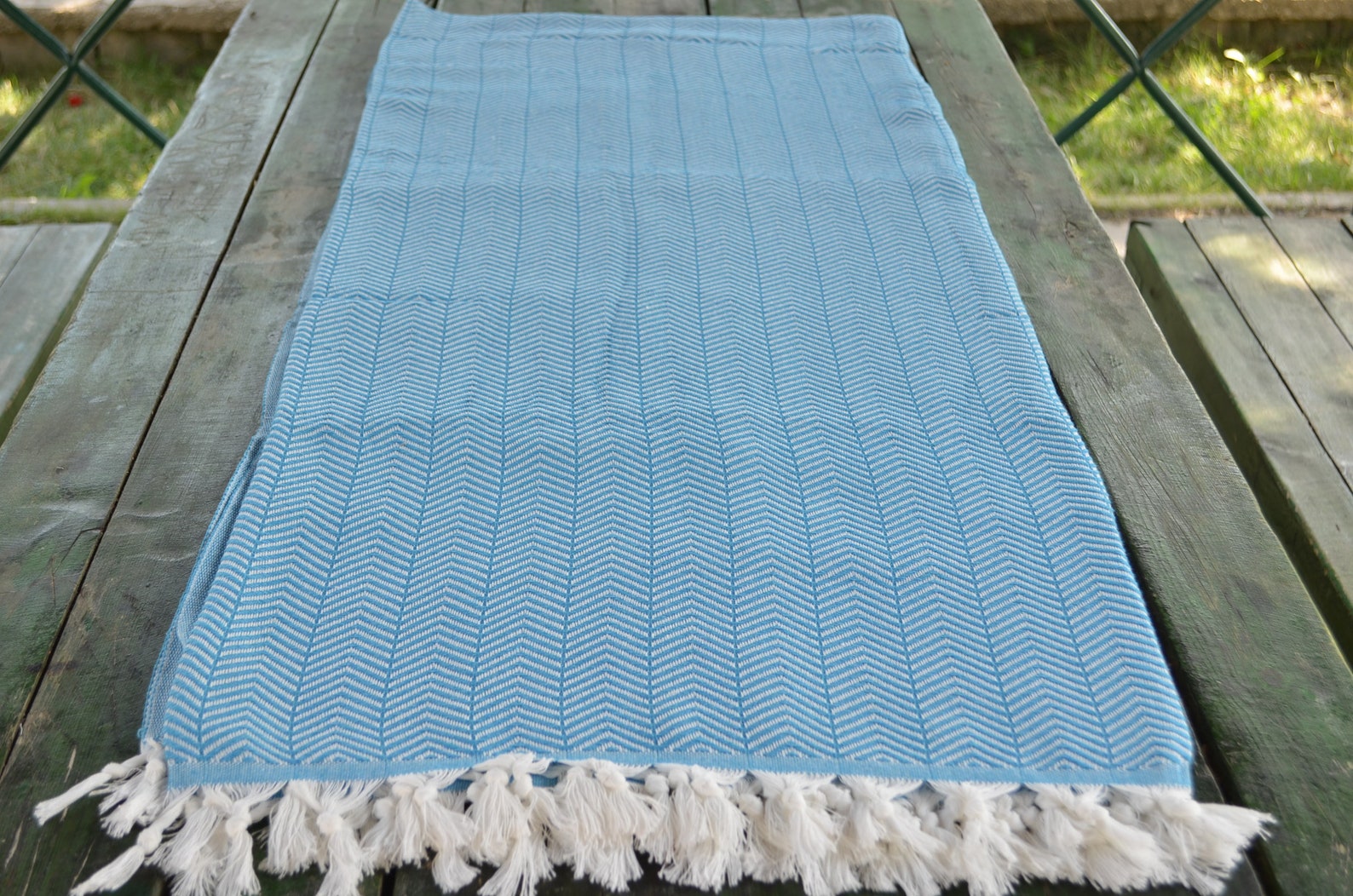 Turquoise Blanketturkish Throwbed Coverturkish Towellarge | Etsy