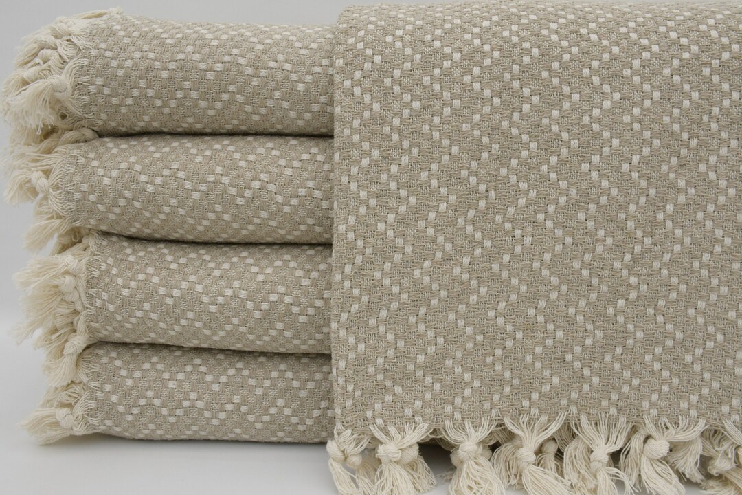 Turkish Bedspread,turkish Blanket,bed Cover,79"x87",beige Blanket ...