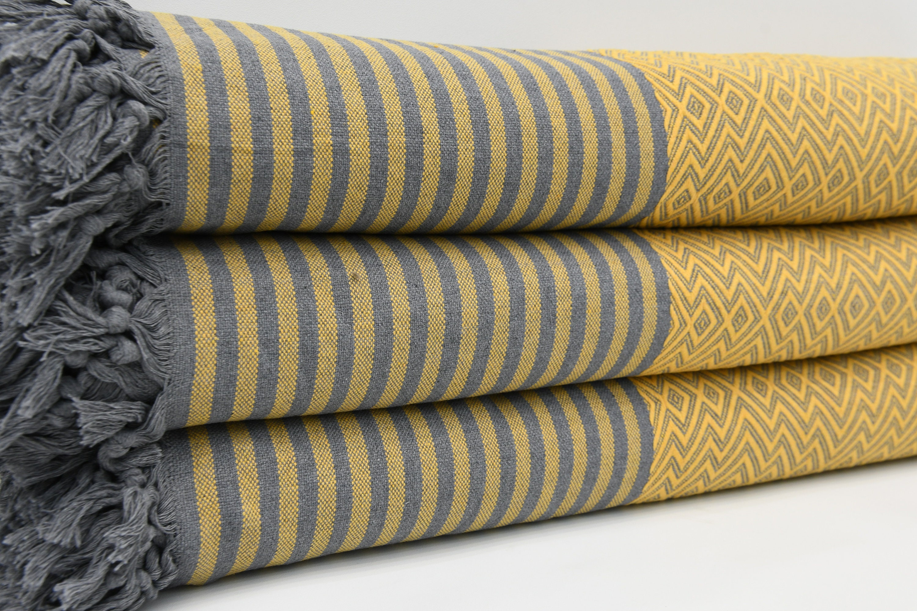 Turkish Throw,yellow Throw,aztec Blanket,king Size,79"x103",diamond ...
