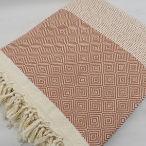 Taba Color Blanket,aztec Throw,turkish Blanket,79"x95",turkish ...