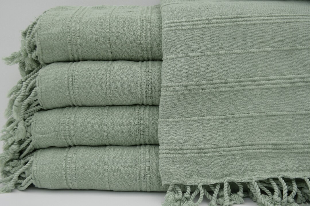 Pale Green Stone Washed Towel,turkish Towel,hammam Towel,33"x65",cotton ...