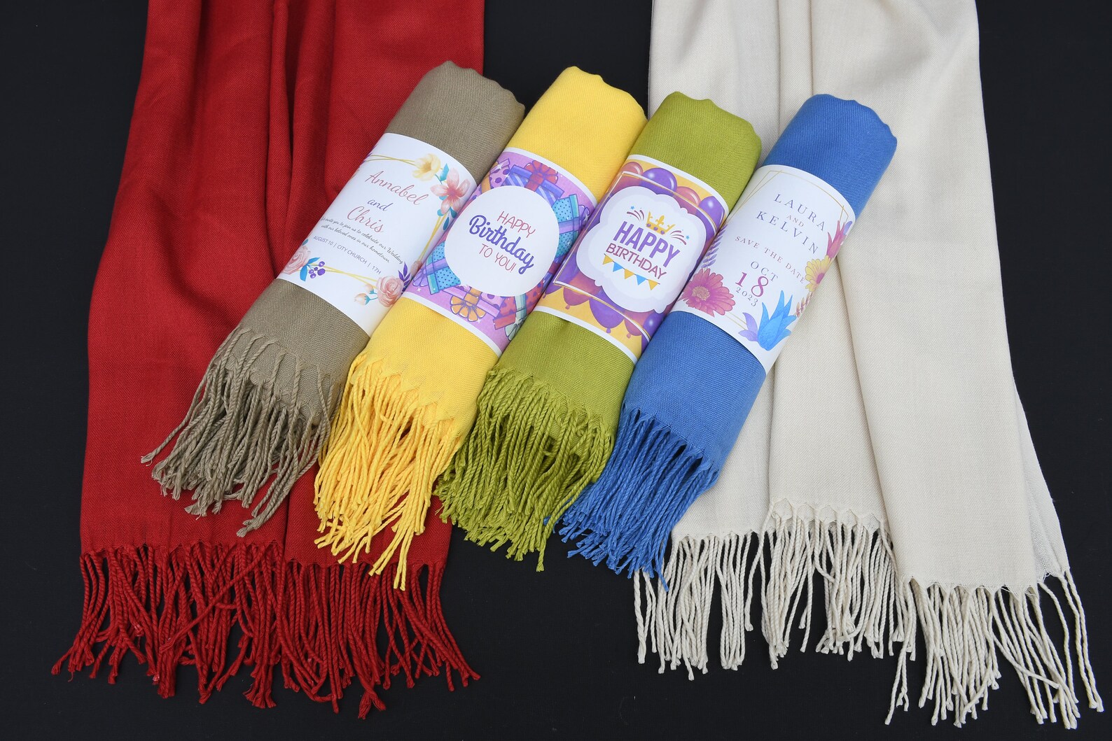 Wedding Scarf for Gift, Bridesmaid Shawl, Pashmina Wrap, Personalized ...