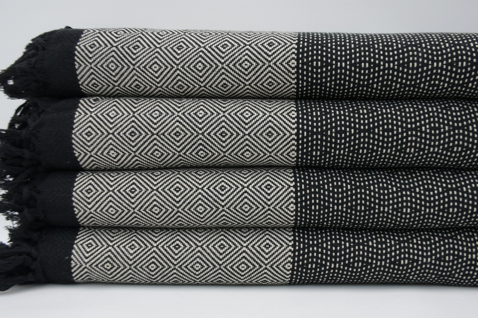 Turkish Blanketturkish Bedspreadblack and Beige Color | Etsy