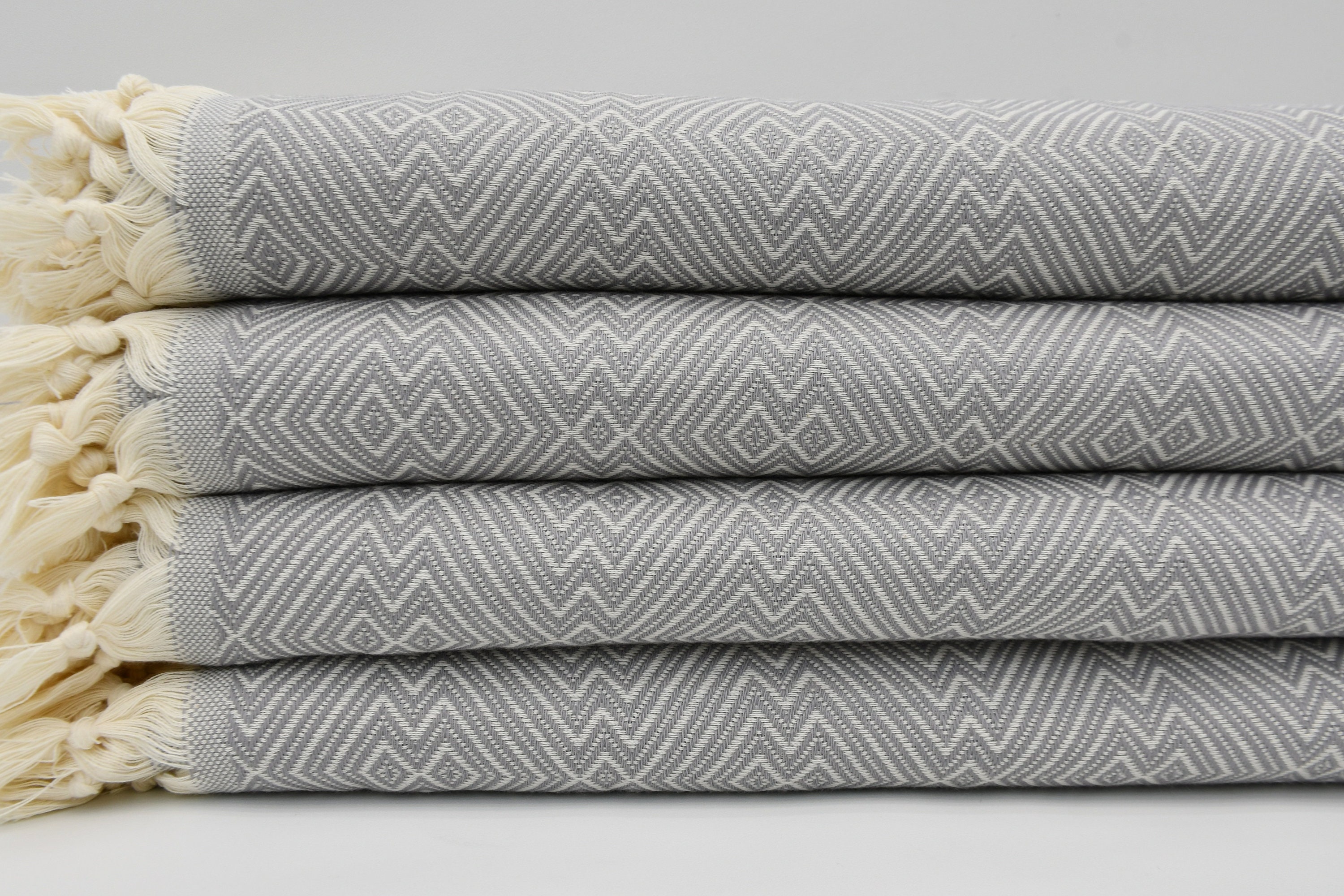 Turkish Throw,organic Cotton Blanket,turkish Blanket,79"x95",gray ...