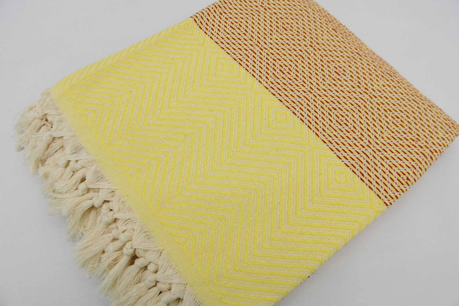 Turkish Blanketyellow and Red Blanketthrow Towelturkish - Etsy