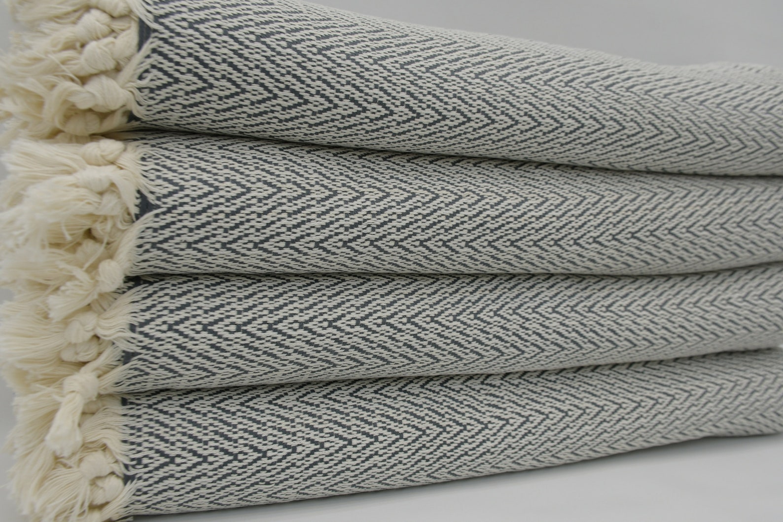 Turkish Blanket,turkish Bedspread,gray Throw,cottonthrow,herringbone ...