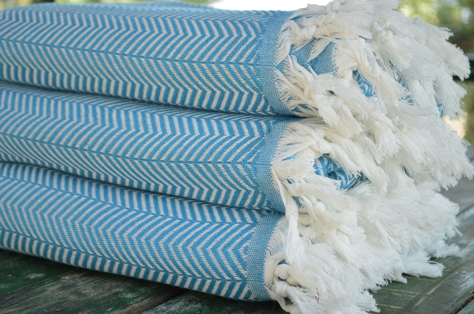 Turquoise Blanketturkish Throwbed Coverturkish Towellarge | Etsy