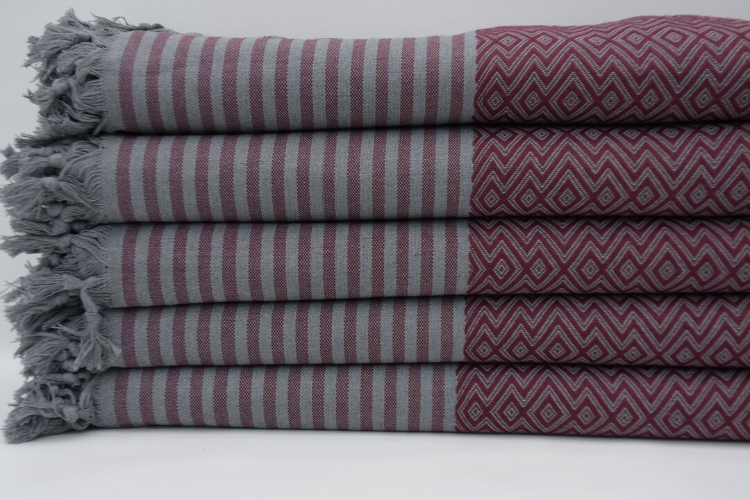Extra Long Blanket,towel Cover,turkish Blanket,bed Cover,burgundy ...
