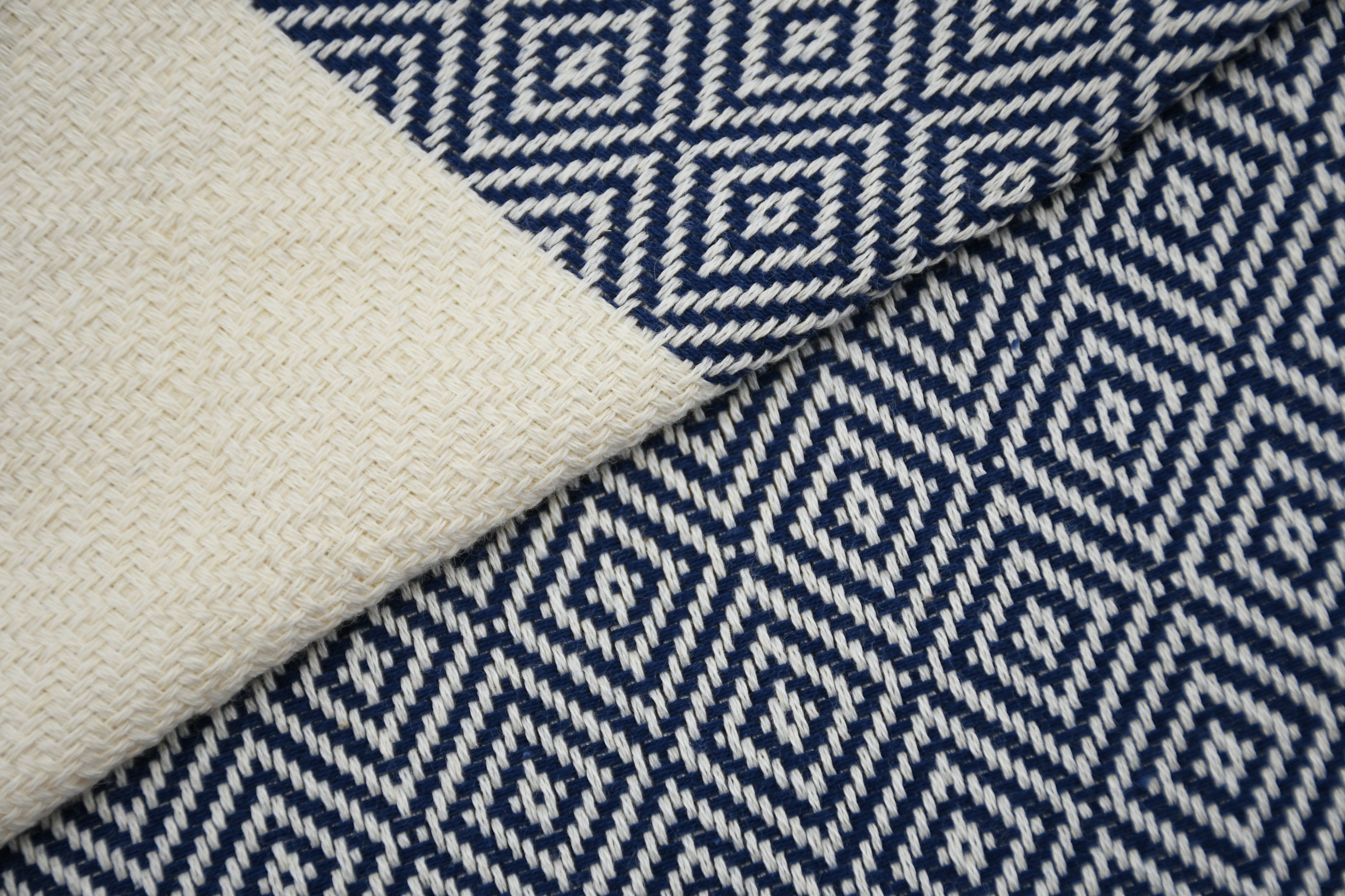 Navy Blue Bedspreadaztec Blanketdiamond Blanketlong - Etsy