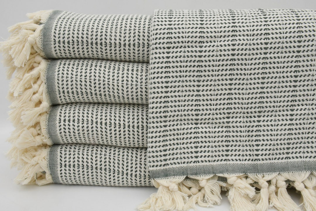 Turkish Blanket,dark Green Bedspread,bed Cover,79"x95",turkish ...