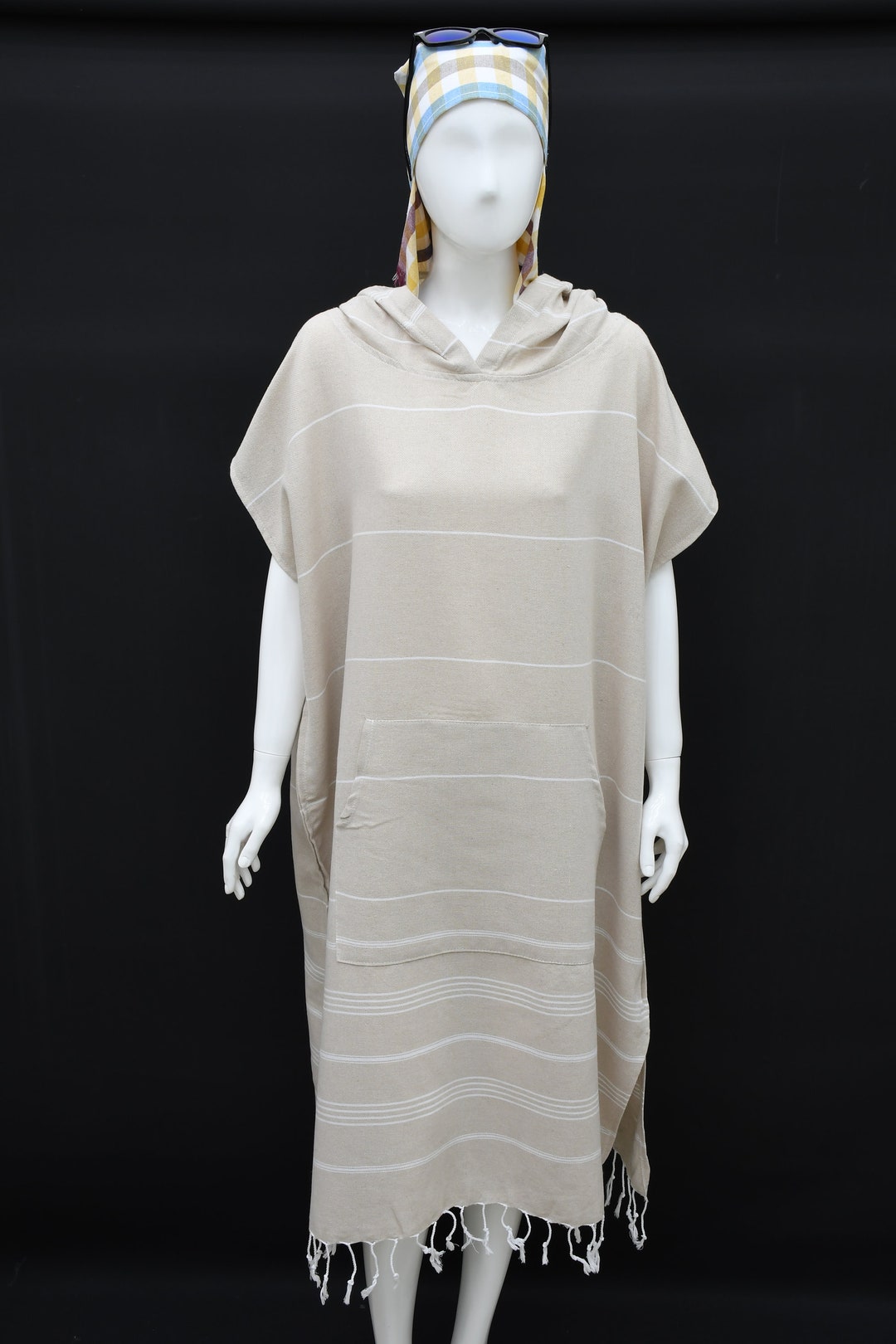 Personalized Hooded Poncho,turkish Beach Cover Up,handmade Surfing ...