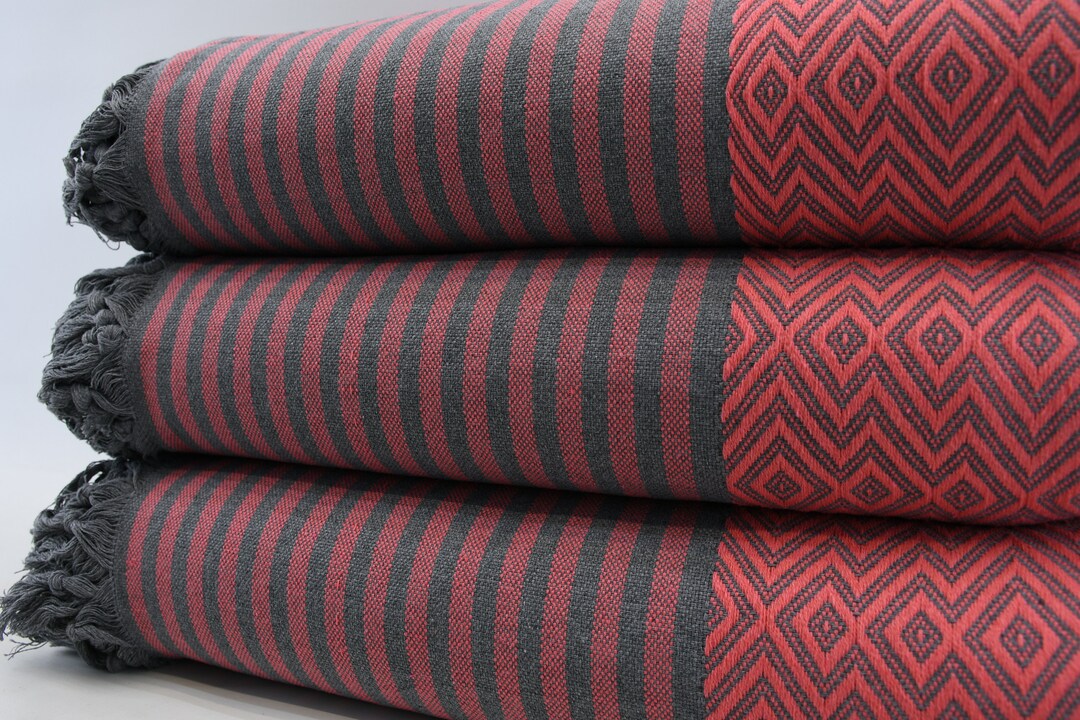 Turkish Bedspread,aztec Blanket,79"x103",diamond Blanket,rosy Color ...