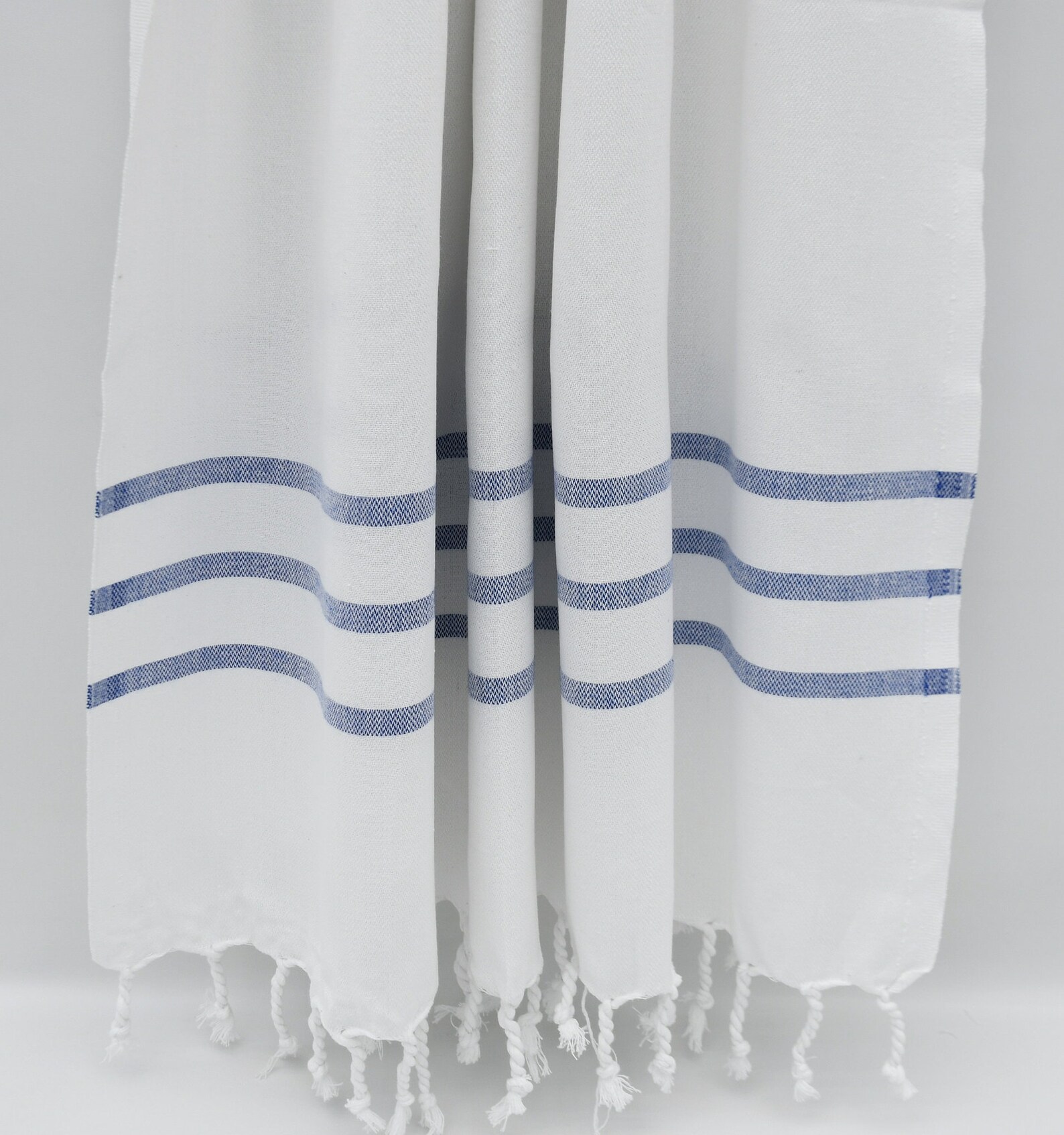 Navy Blue Striped Towelwhite Towelbath Peshtemalcotton - Etsy