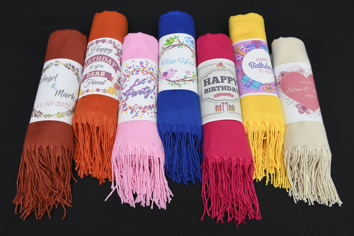 Wedding Scarf for Gift, Bridesmaid Shawl, Pashmina Wrap, Personalized ...
