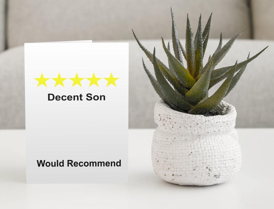 Funny Birthday Card 5 Star Decent Would Recommend Fun - Etsy