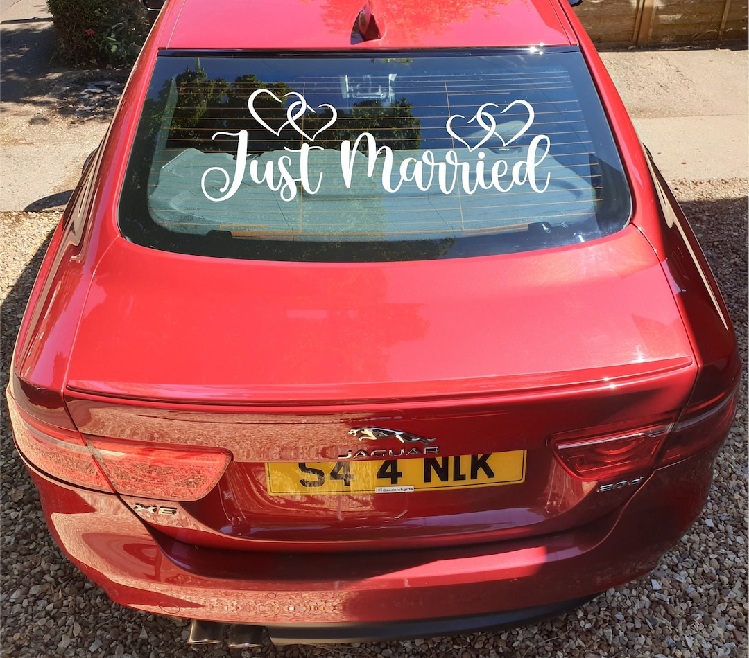 Just Married Car Sticker Wedding Car Window Decal Wedding Day ...
