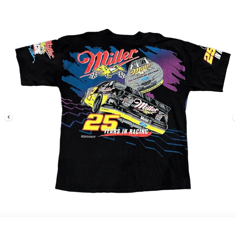 Vintage Rusty Wallace Vintage All Over Print Miller Lite Nascar Shirt ...