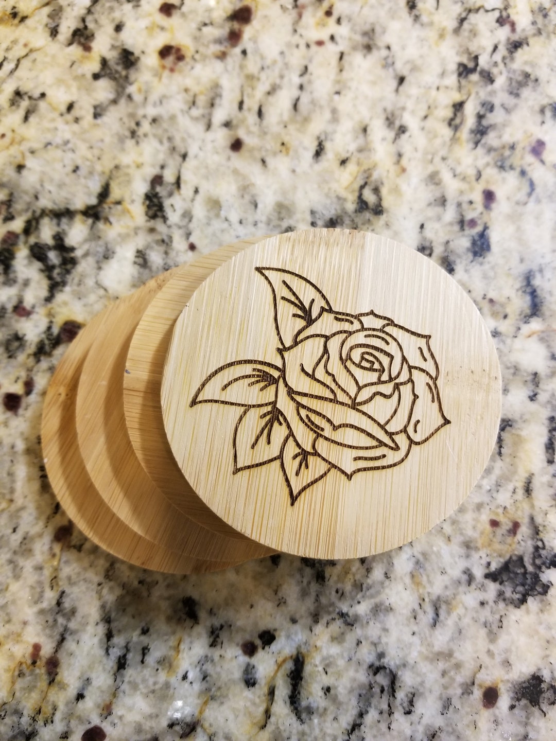 Rose Drink Coasters / Coaster Set / Personalized Coasters - Etsy