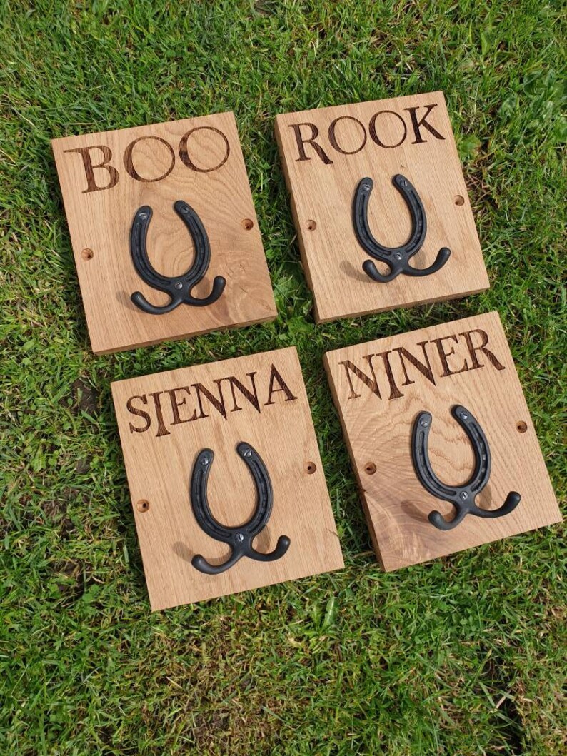 Horse Shoe Hook. Tack. Head Collar Hanger. Personalised With Horses ...