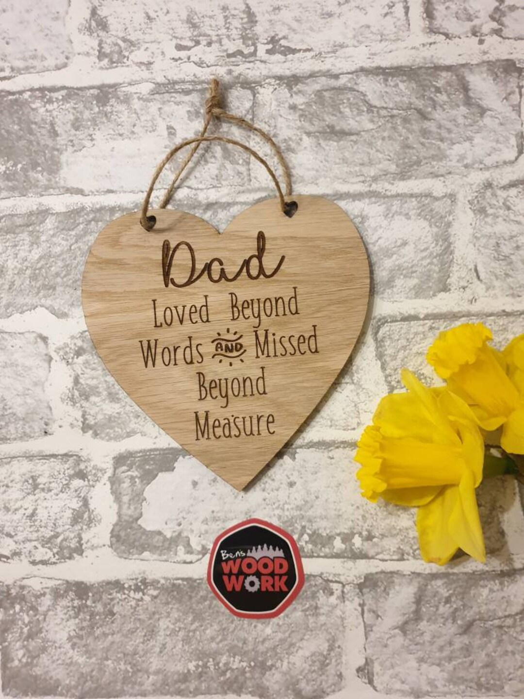 Dad Loved Beyond Words Missed Beyond Measure Hanging Heart. Memory ...