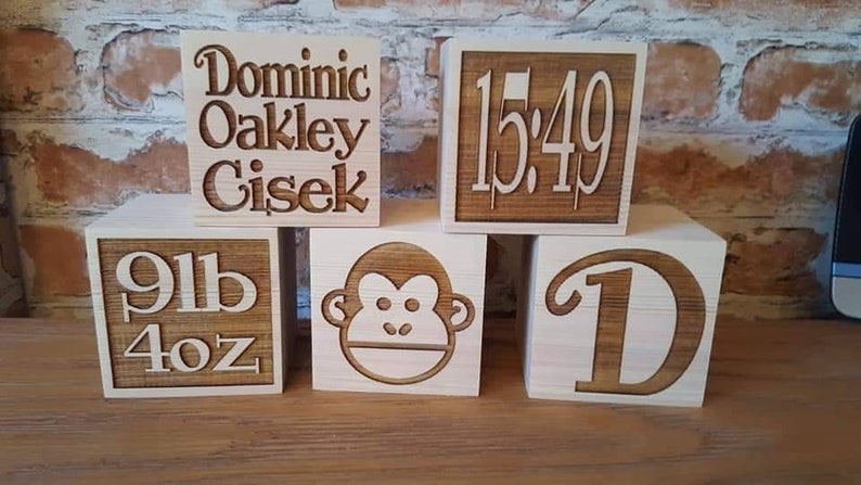 Wooden personalised blocks. Perfect gift for christenign or | Etsy