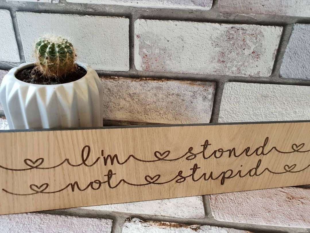 I'm Stoned Not Stupid! Weed Wall Plaque - Etsy