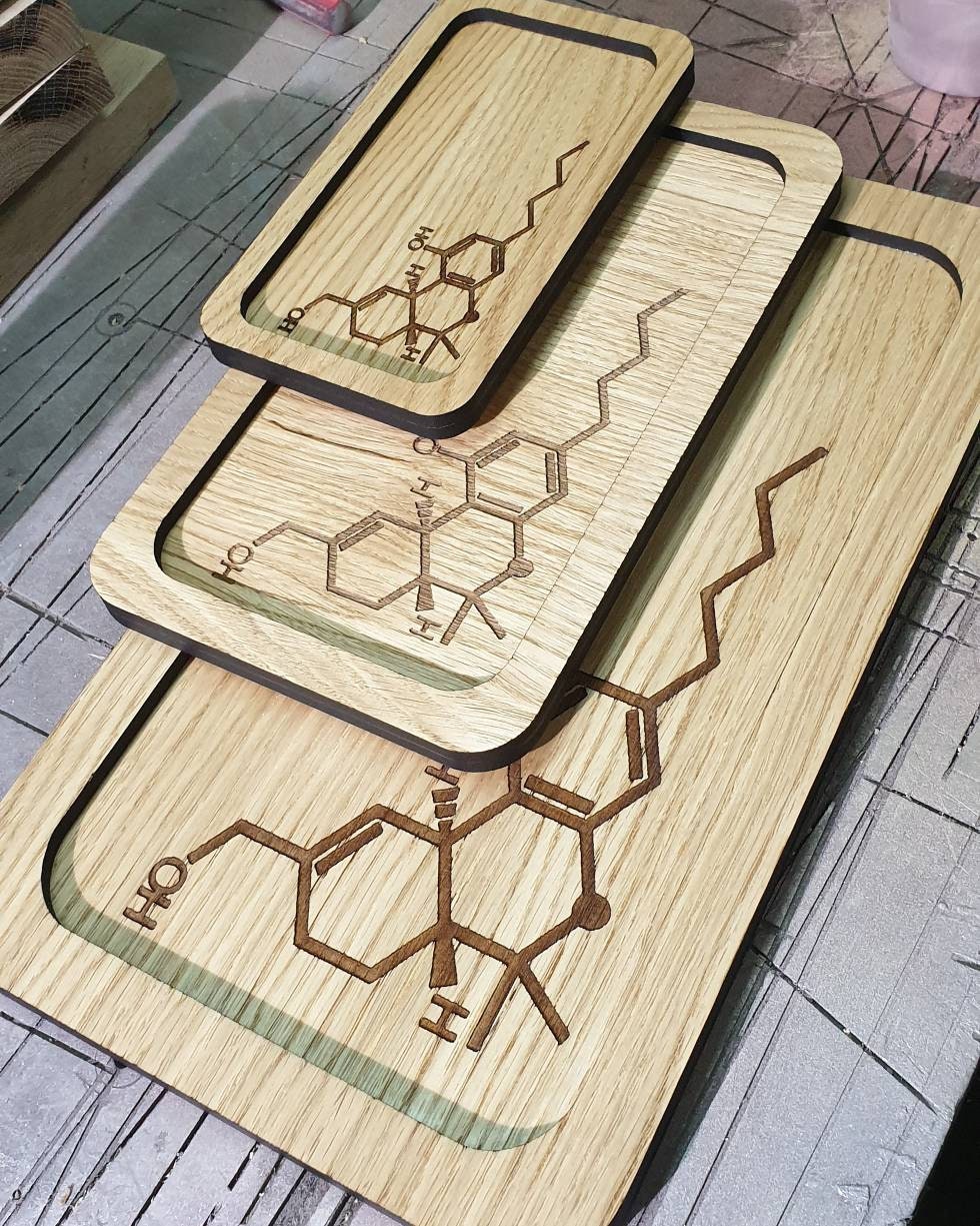 Standard THC Molecule Rolling Tray. Tobacco Rolling Tray - Etsy