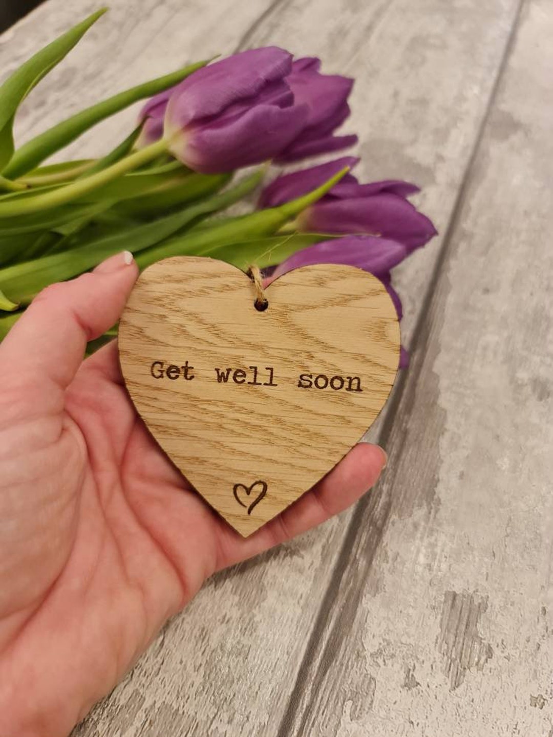 Get Well Soon Gift Wooden Hanging Heart . 8.5x8.5cm Trinket Gift - Etsy