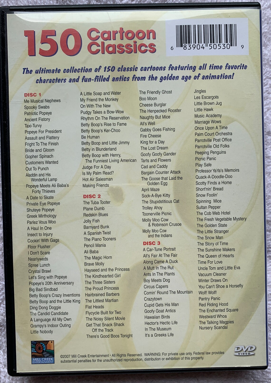 DVD 150 Cartoon Classics Mighty Mouse Casper Betty Boop - Etsy