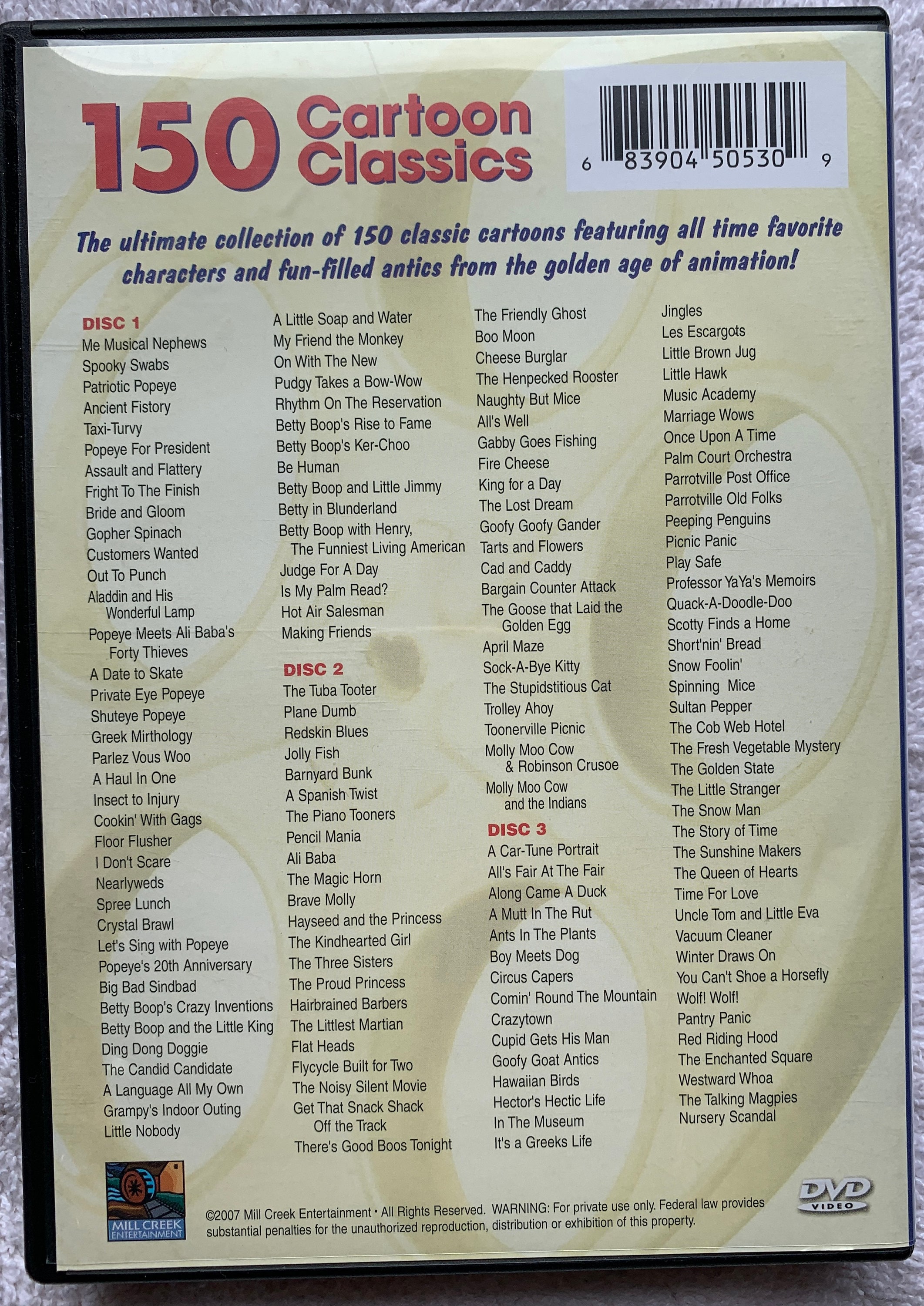 DVD 150 Cartoon Classics Mighty Mouse Casper Betty Boop - Etsy