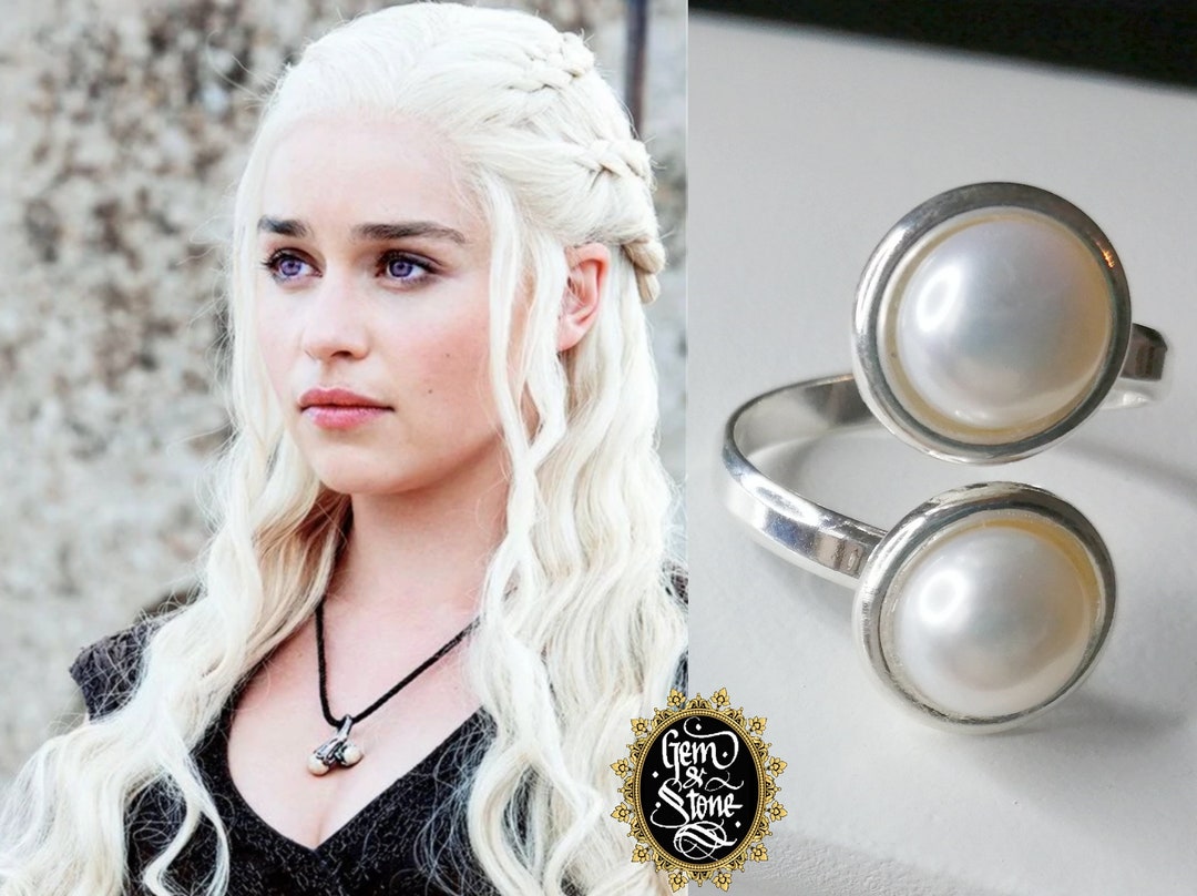 Game of Thrones Inspired Daenerys Targaryen Jon Snow White Pearl Double ...