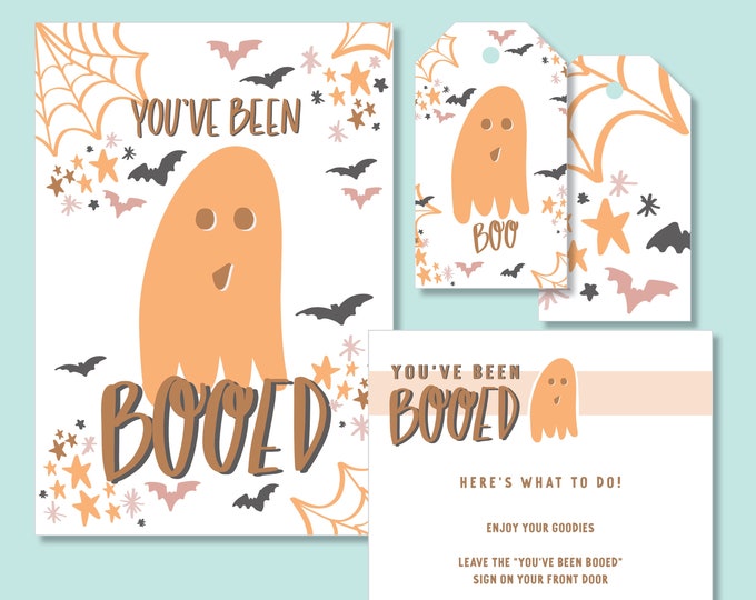 You've Been Booed Printable, Halloween Tags, Halloween Boo Kit, We've ...
