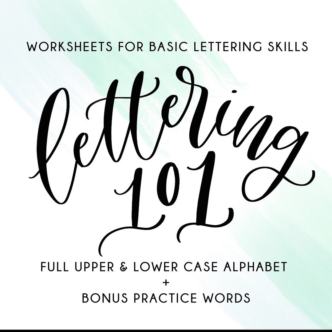 Faux Calligraphy, Hand Lettering Worksheets, Fun Cursive, Pretty ...