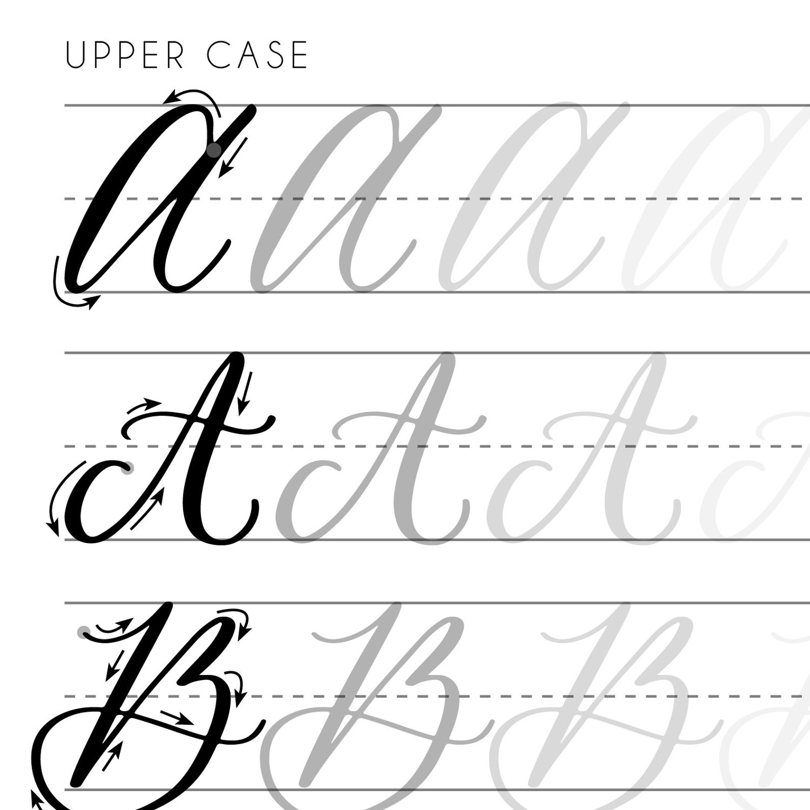 Faux Calligraphy, Hand Lettering Worksheets, Fun Cursive, Pretty ...