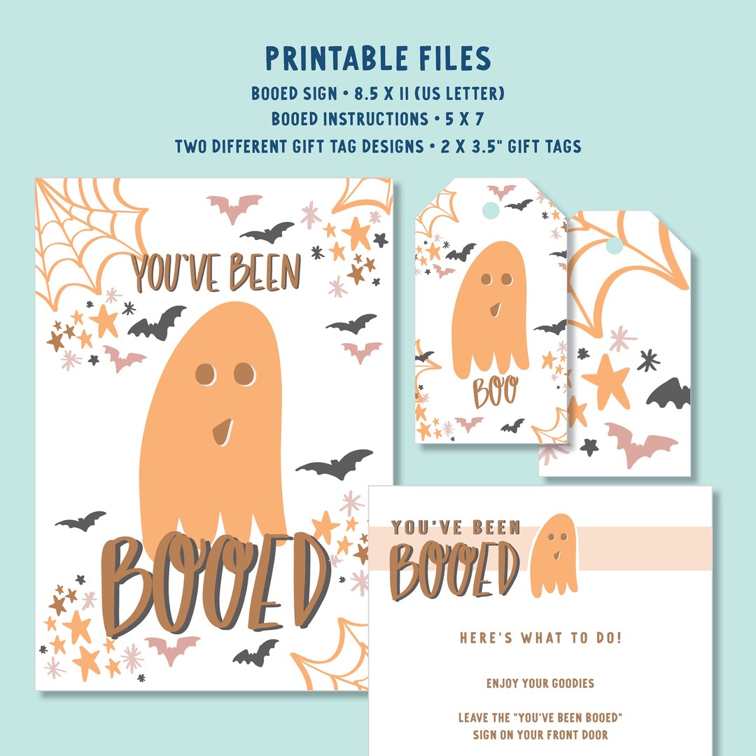 You've Been Booed Printable, Halloween Tags, Halloween Boo Kit, We've ...