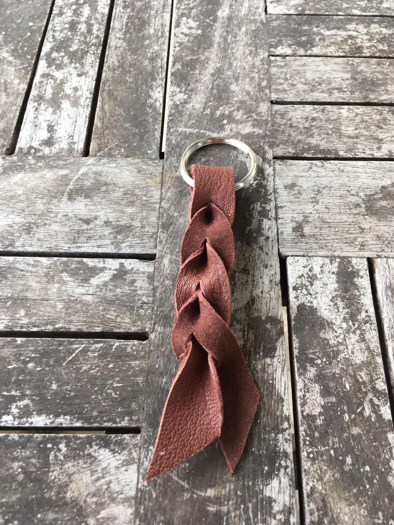 Brown Leather Key Ring / Key Chain / Leather Key Chain / Leather Key ...