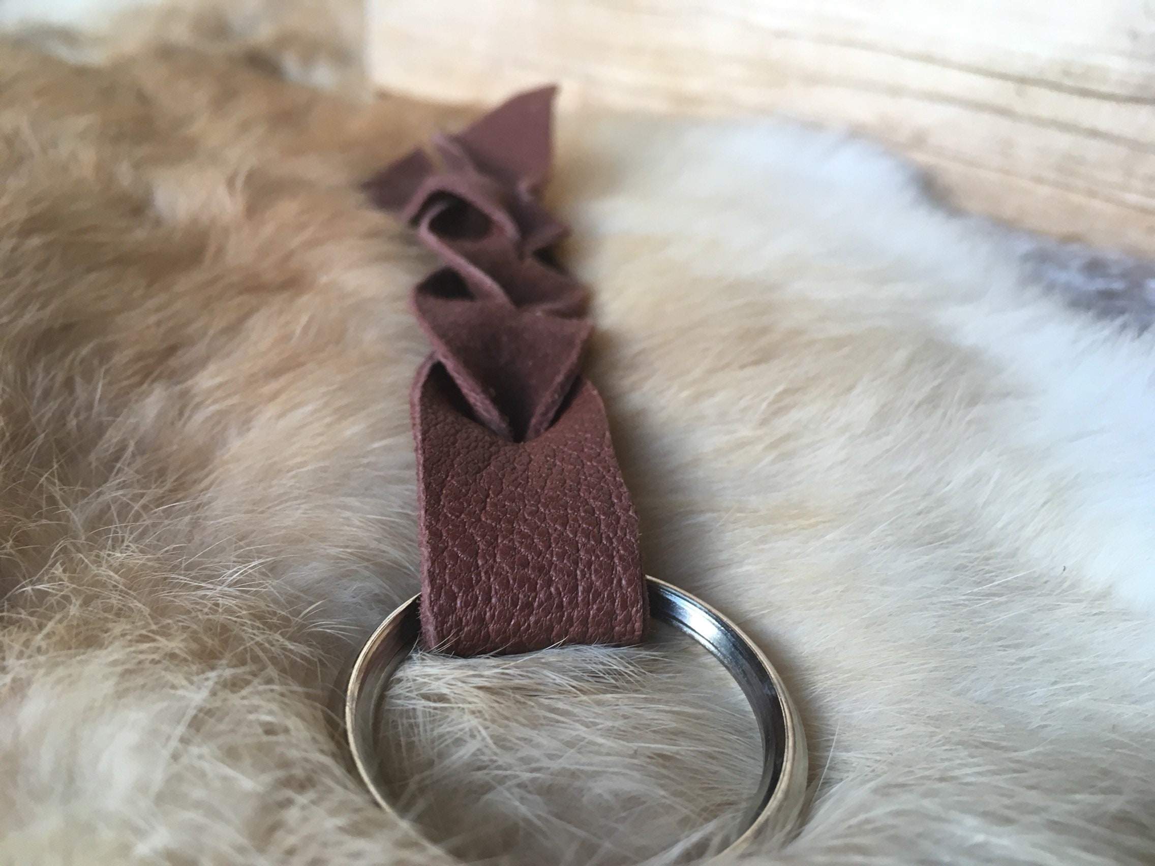 Brown Leather Key Ring / Key Chain / Leather Key Chain / - Etsy