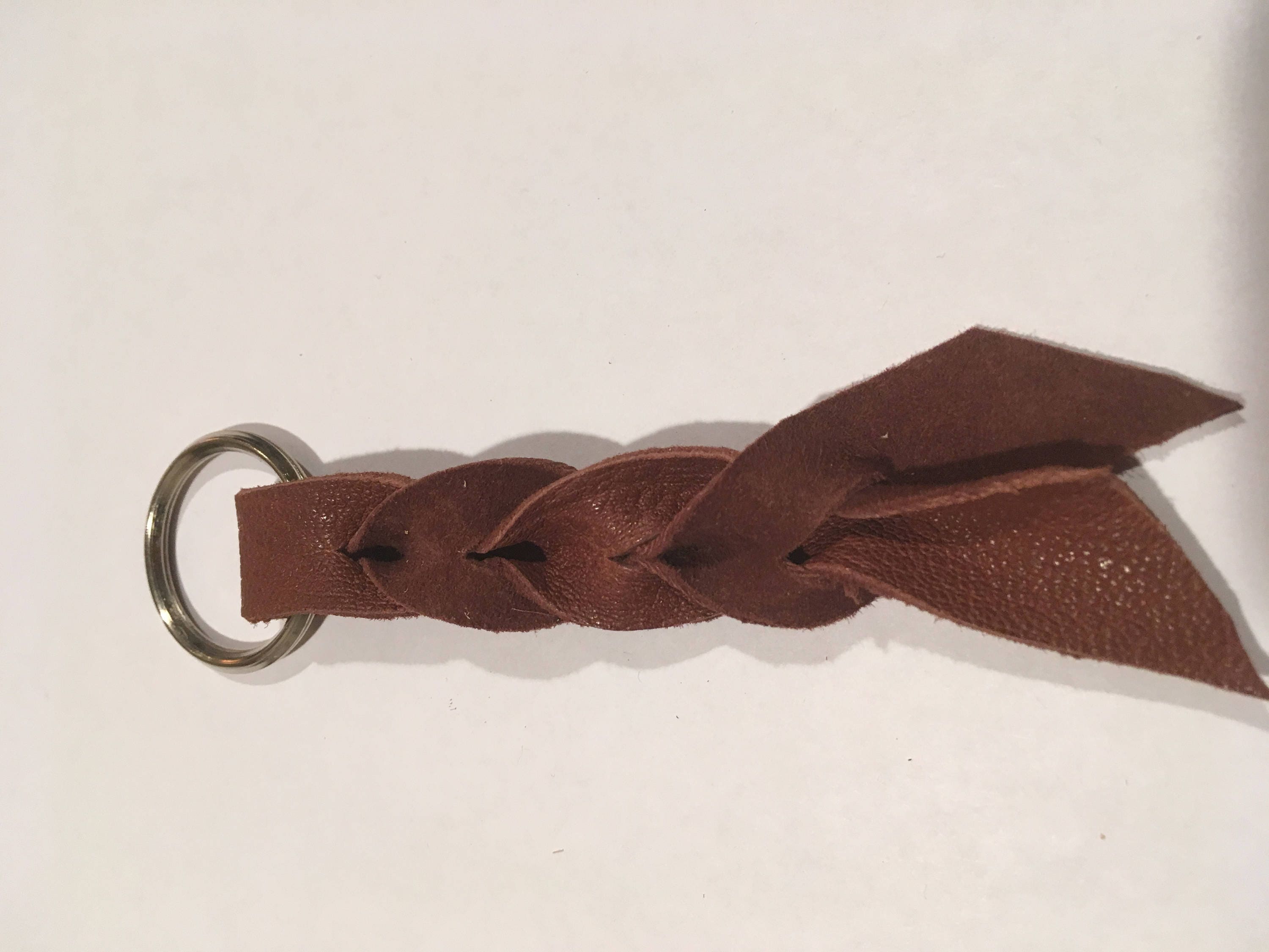 Brown Leather Key Ring / Key Chain / Leather Key Chain / - Etsy