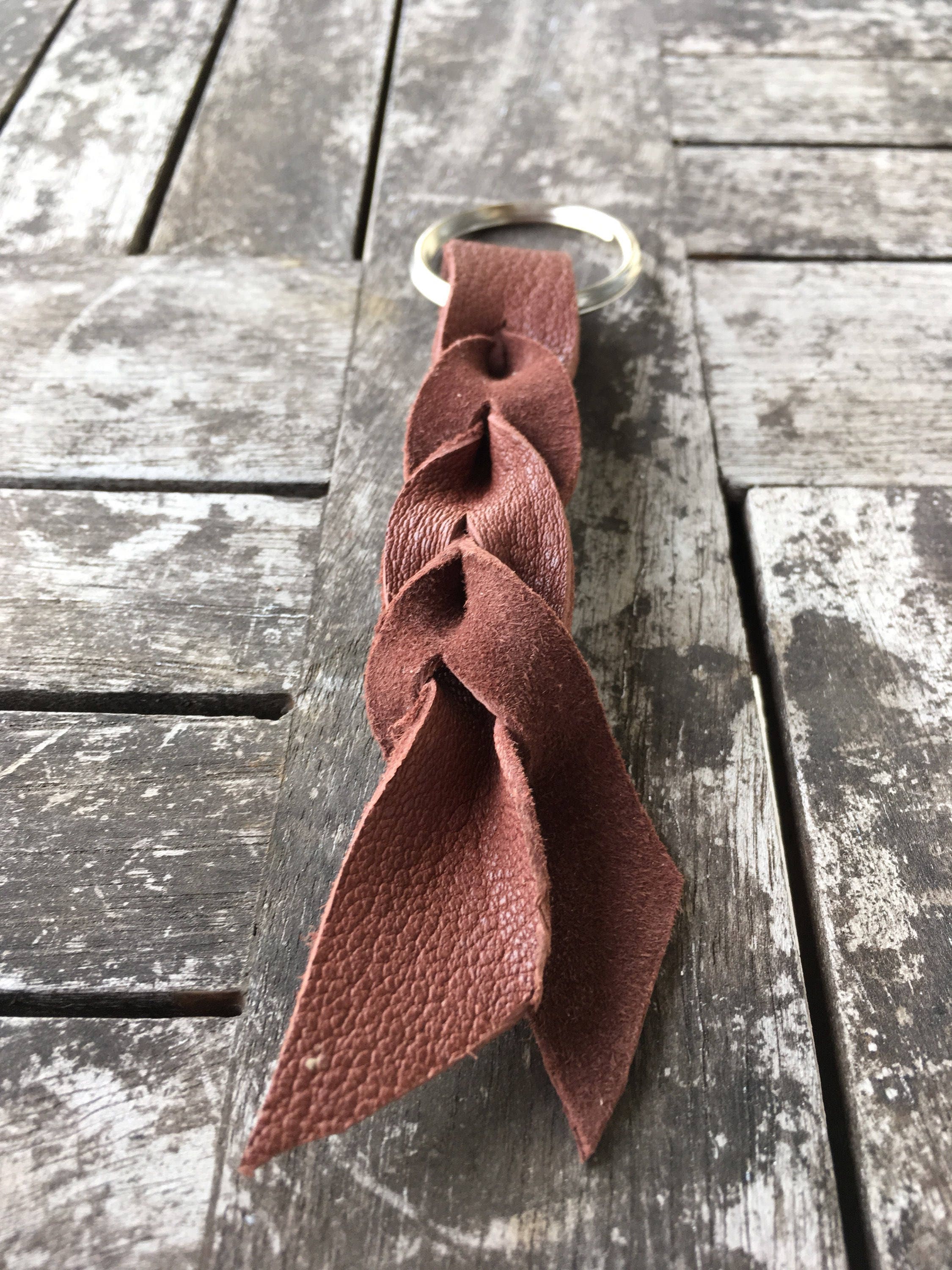 Brown Leather Key Ring / Key Chain / Leather Key Chain / - Etsy