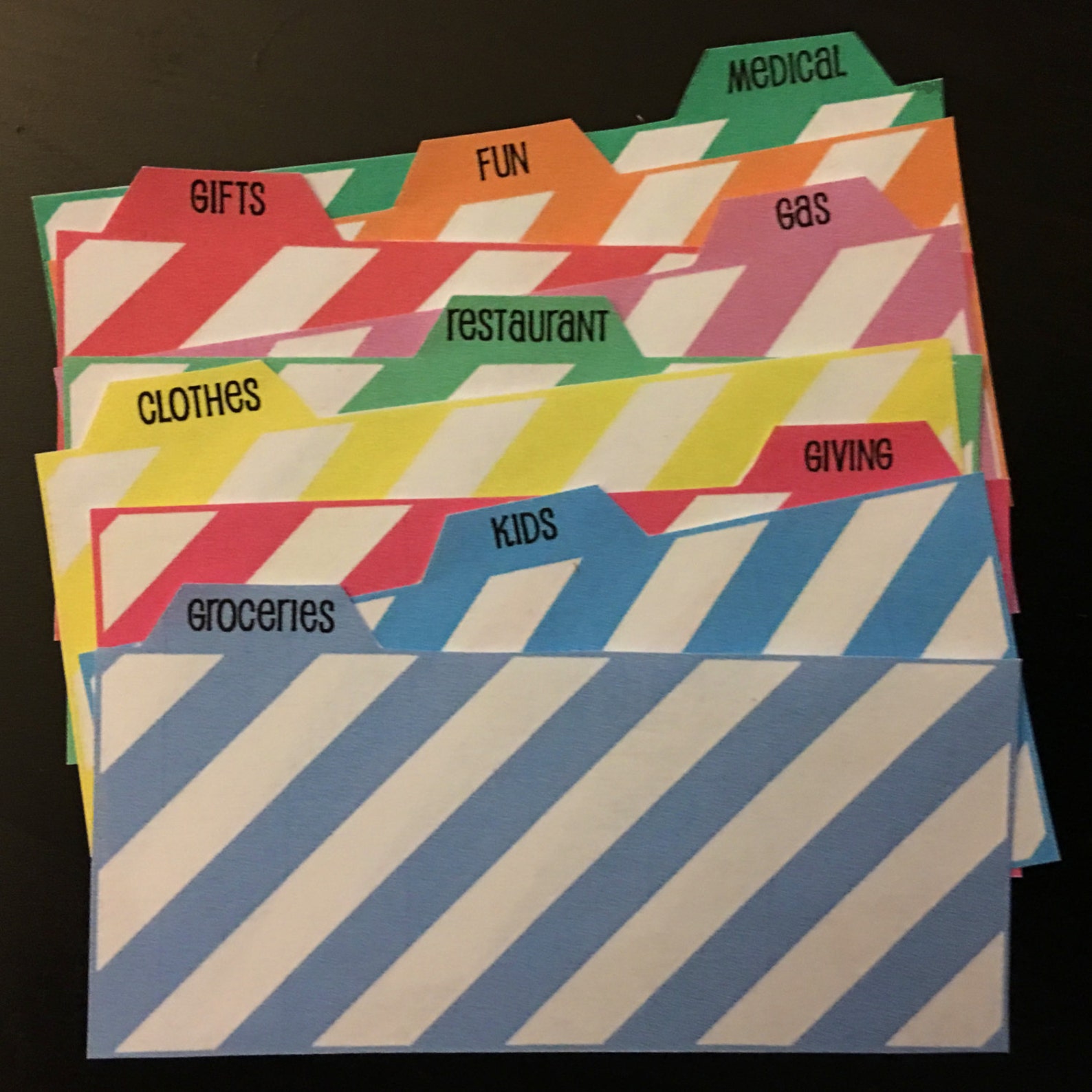 Wallet Dividers - Striped Print, Set of 9, Pre-labeled - Etsy