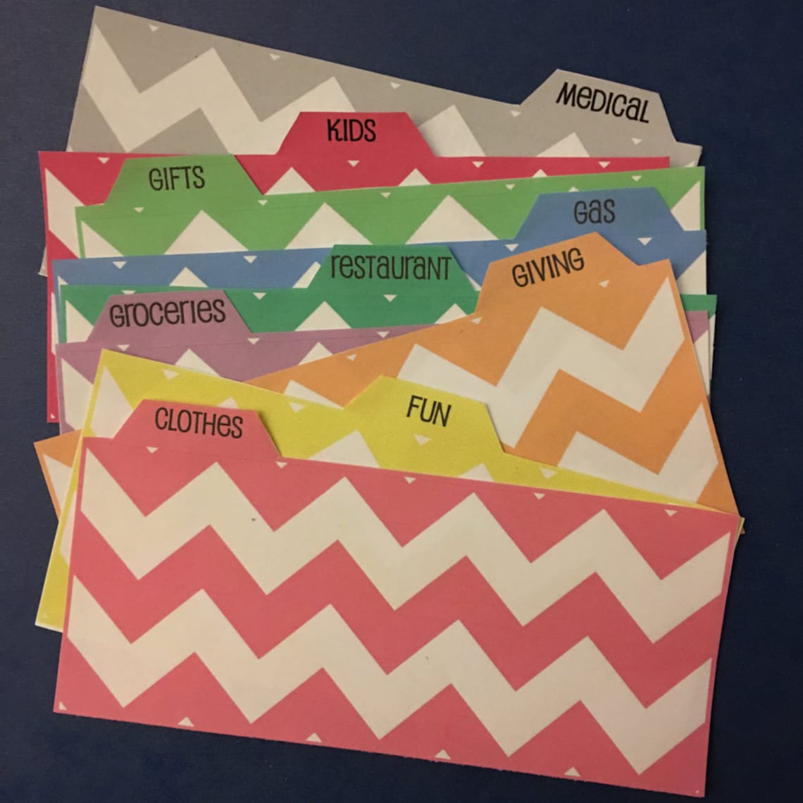 Wallet Dividers - Chevron Print, Set of 9, Pre-labeled - Etsy