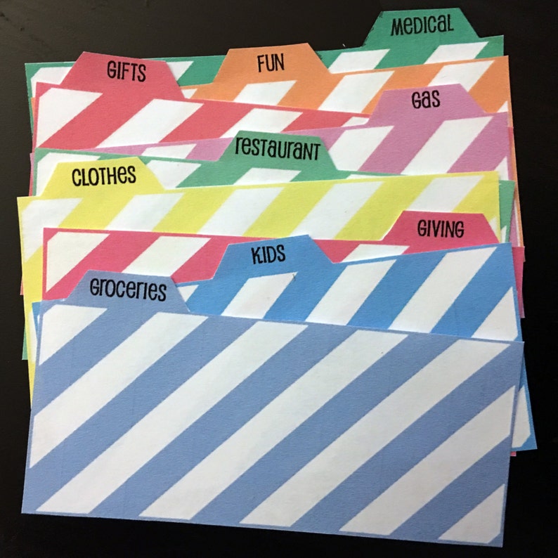 Wallet Dividers - Striped Print, Set of 9, Pre-labeled - Etsy